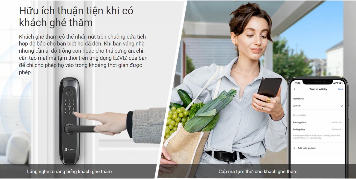 Khóa cửa điện tử thông minh Ezviz L2S - Mở cửa từ xa - Mead Tech
